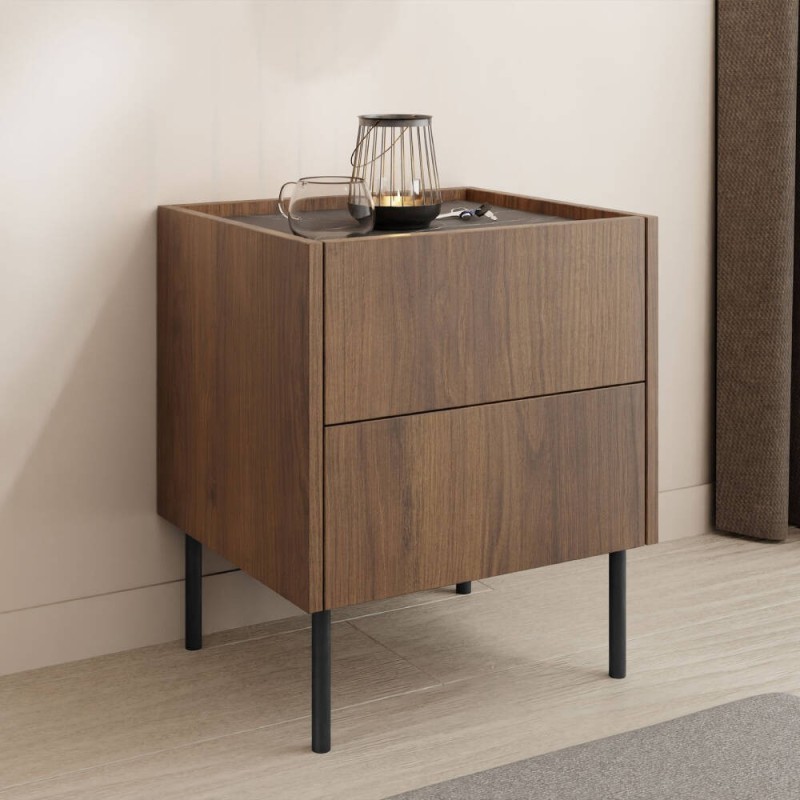 Mesita de Noche 2 Cajones Tewos